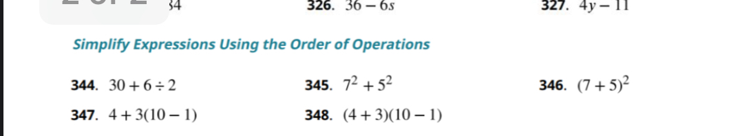 Solved Simplify Expressions Using the Order of | Chegg.com