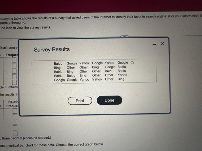 Solved The accompanying table shews the results of a survey | Chegg.com