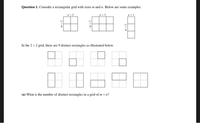 Solved Question 1. Consider a rectangular grid with sizes m | Chegg.com