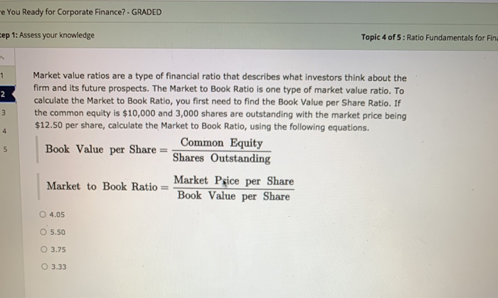 Solved e You Ready for Corporate Finance? - GRADED Eep 1: | Chegg.com