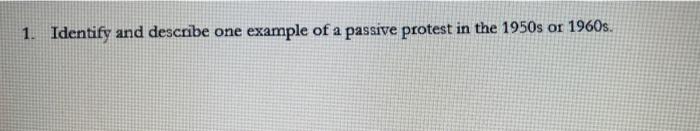 Solved 1. Identify and describe one example of a passive | Chegg.com
