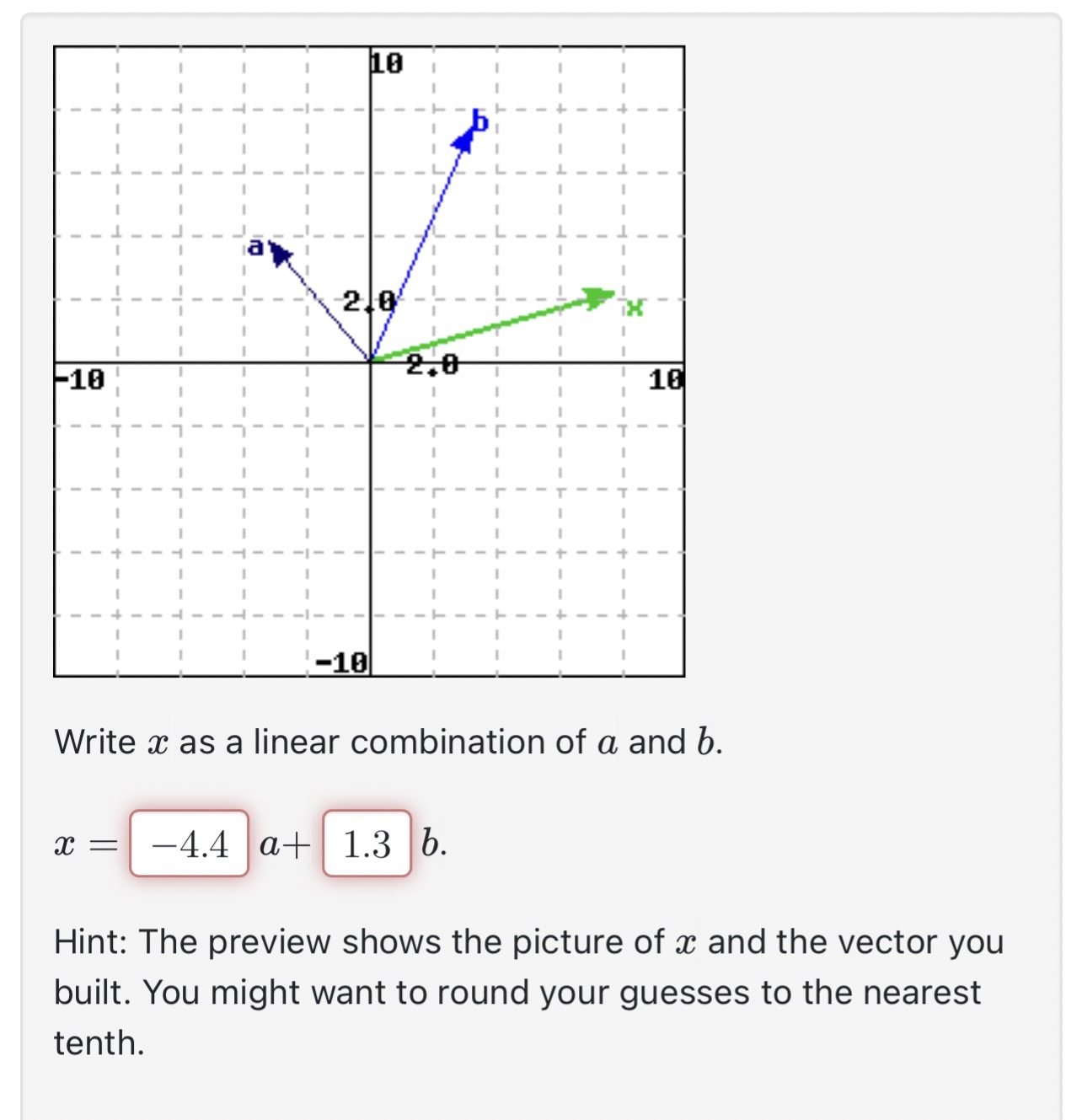 Write x ﻿as a linear combination of a and | Chegg.com