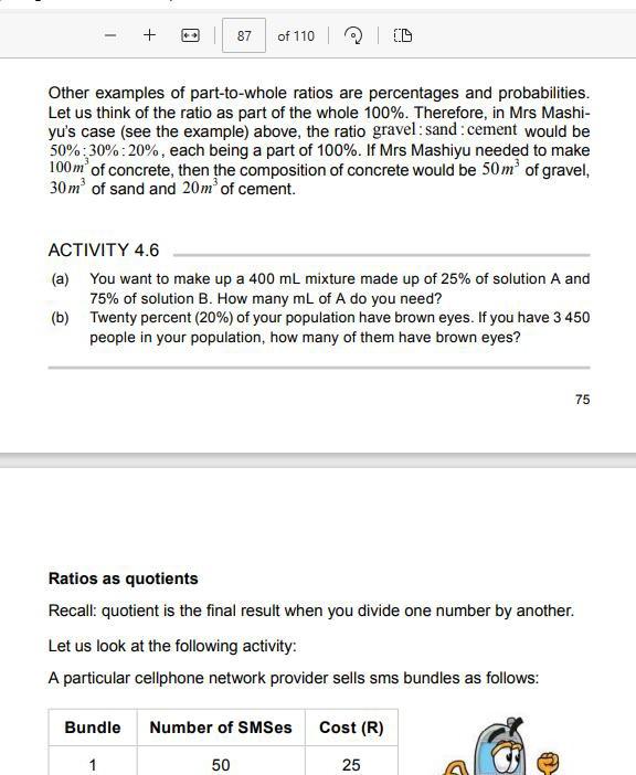 Solved Other examples of part-to-whole ratios are | Chegg.com