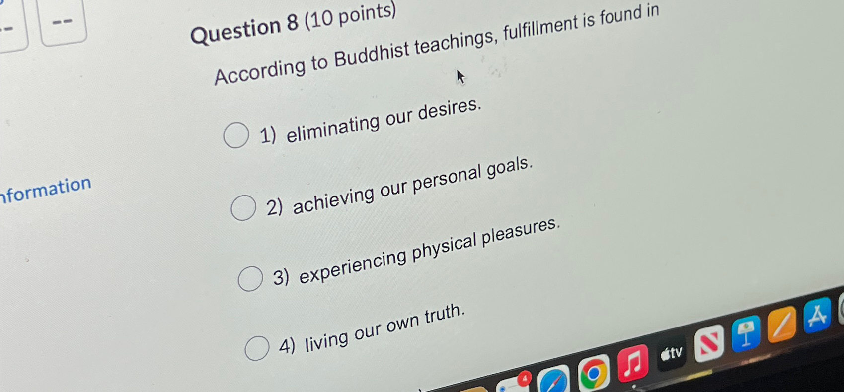 Solved Question 8 (10 ﻿points)According to Buddhist | Chegg.com