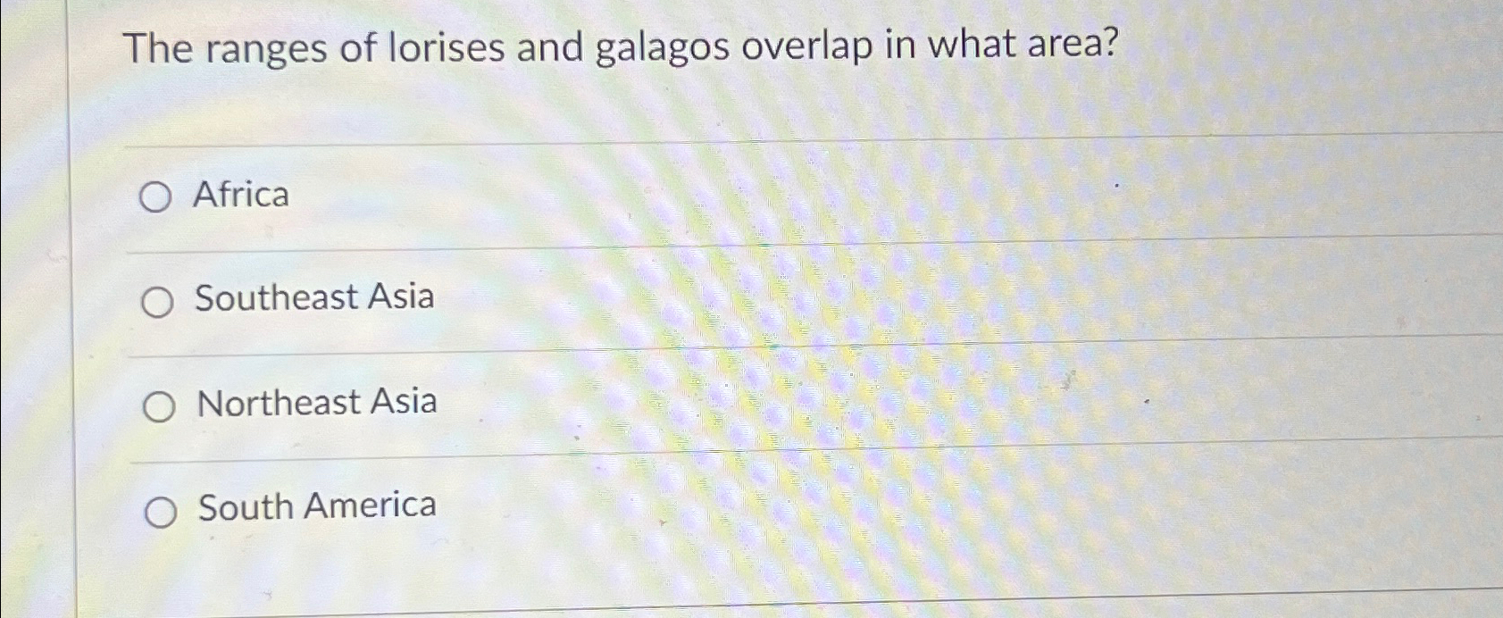 Solved The ranges of lorises and galagos overlap in what | Chegg.com