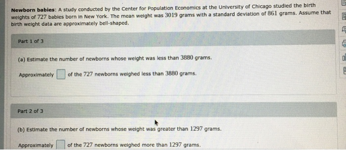 Solved Newborn babies: A study conducted by the Center for | Chegg.com