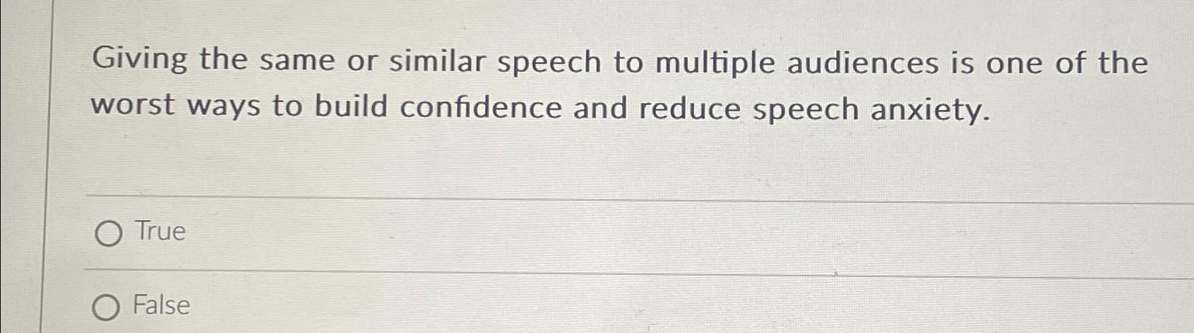 Solved Giving the same or similar speech to multiple | Chegg.com