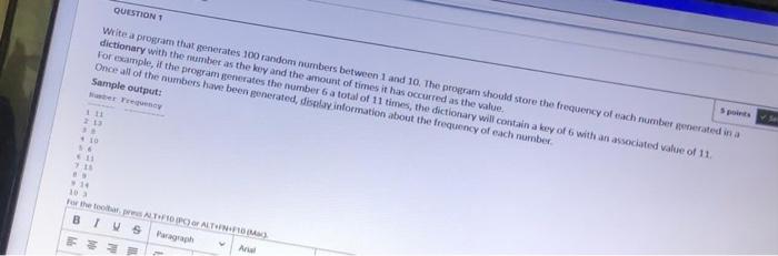 Solved QUESTION 1 Write a program that generates 100 random | Chegg.com