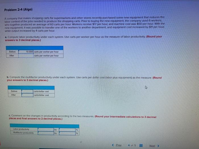 Solved Problem 2-4 (Algo) A company that makes shopping | Chegg.com