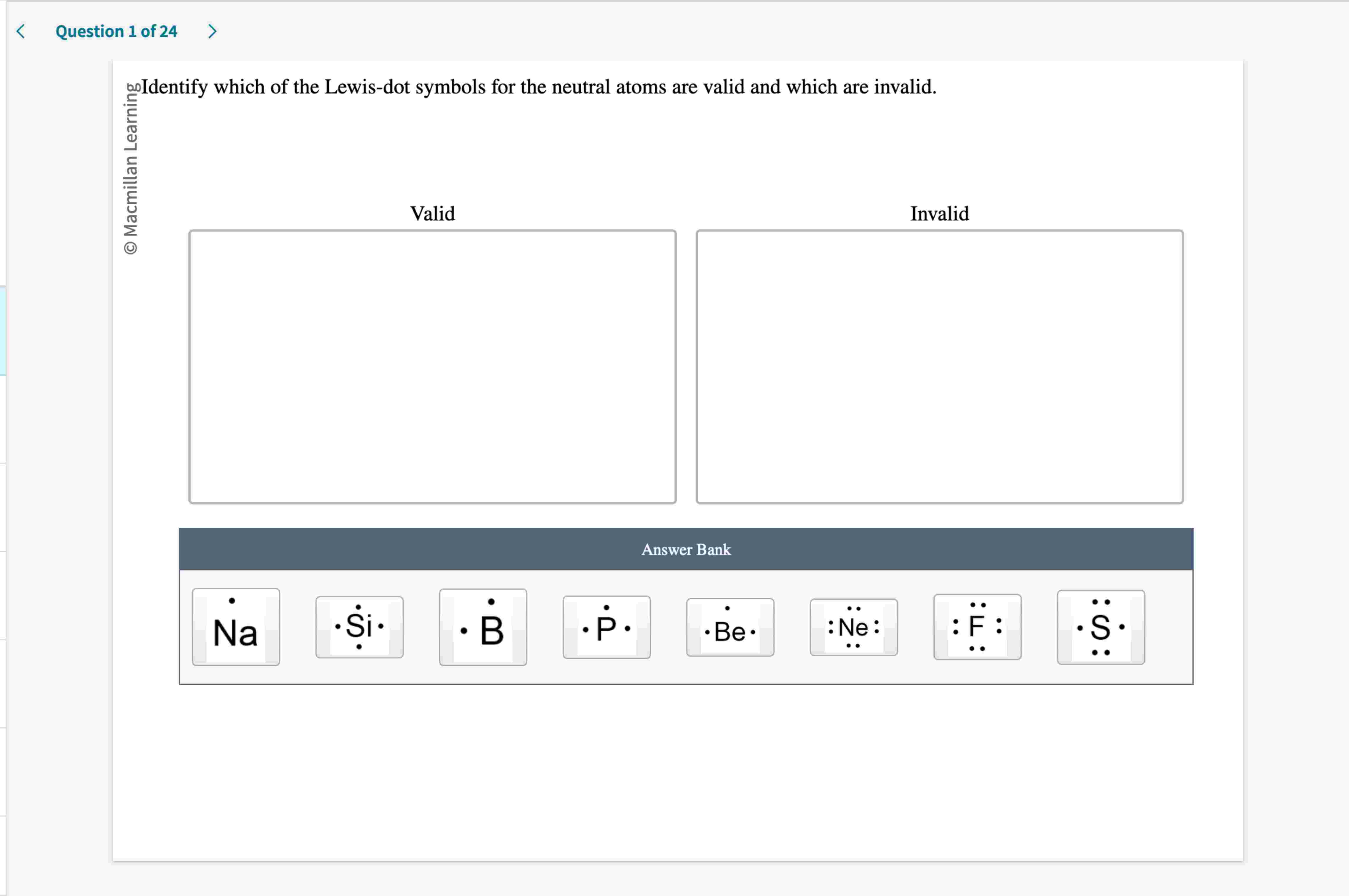 Solved Identify which of ﻿the Lewis-dot symbols for the | Chegg.com