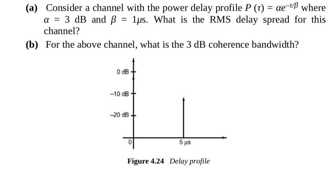 Solved a = (a) Consider a channel with the power delay | Chegg.com