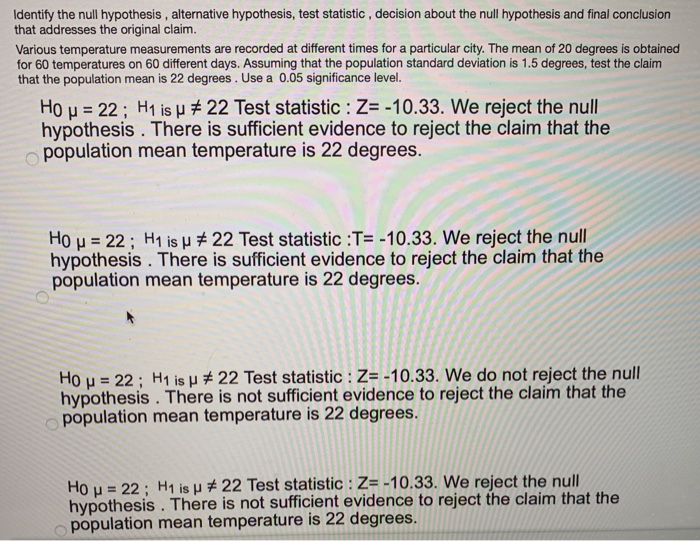 Solved Identify the null hypothesis, alternative hypothesis, | Chegg.com