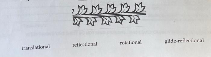 Solved 2 M 四 reflectional rotational glide-reflectional | Chegg.com