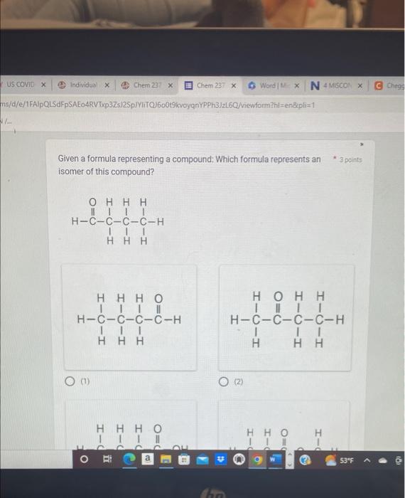 Solved Given a formula representing a compound: Which | Chegg.com