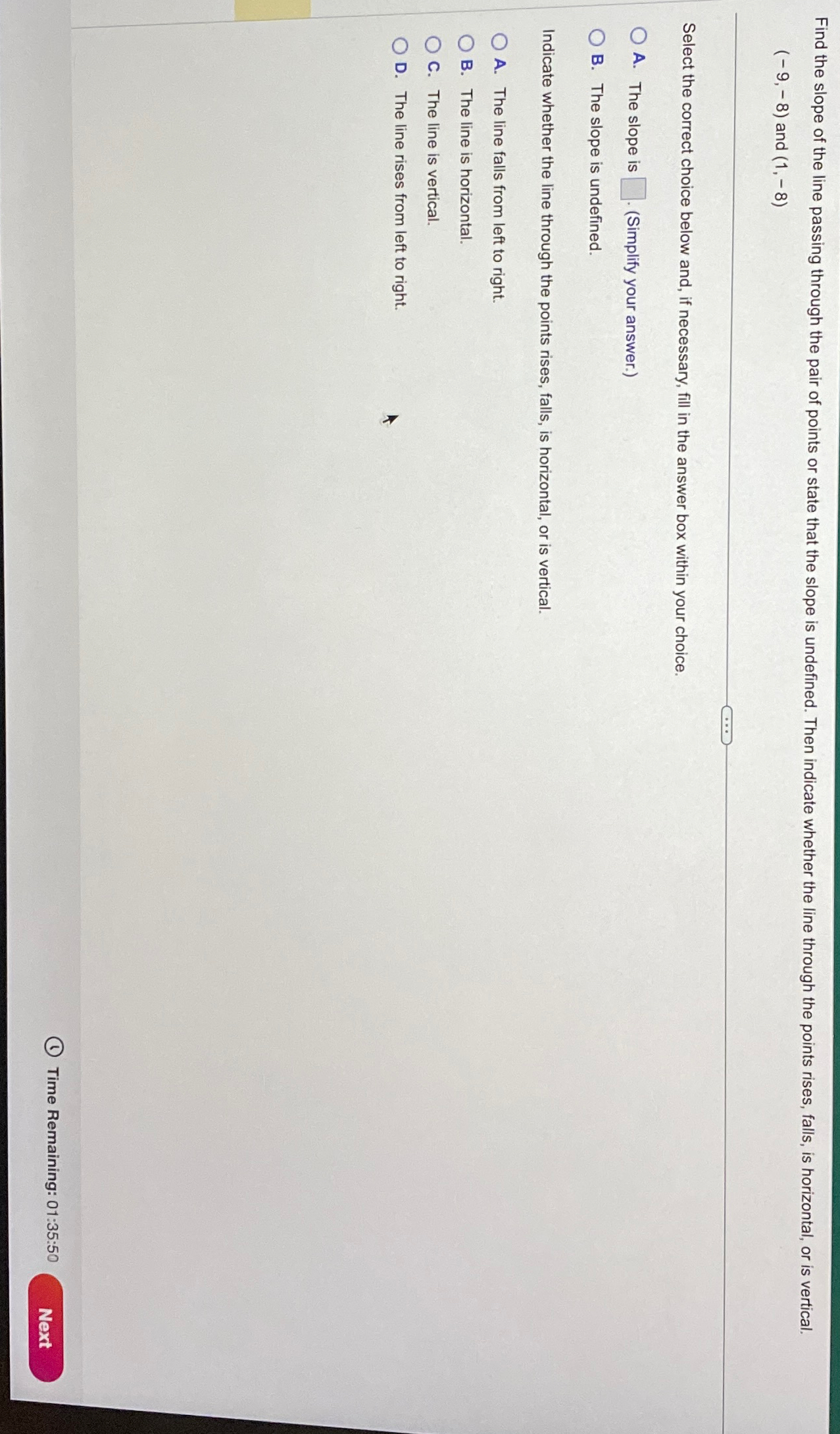 Solved Find the slope of the line passing through the pair | Chegg.com