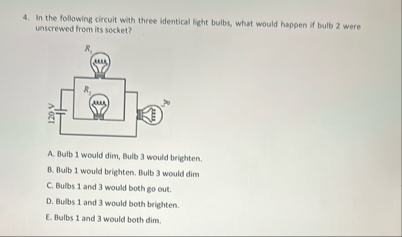 Solved In the following circuit with three identical light | Chegg.com