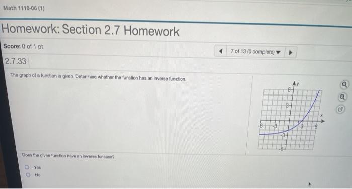 Solved 1110 06 1 6 Of 13 0 Complete Omework Section 2 7