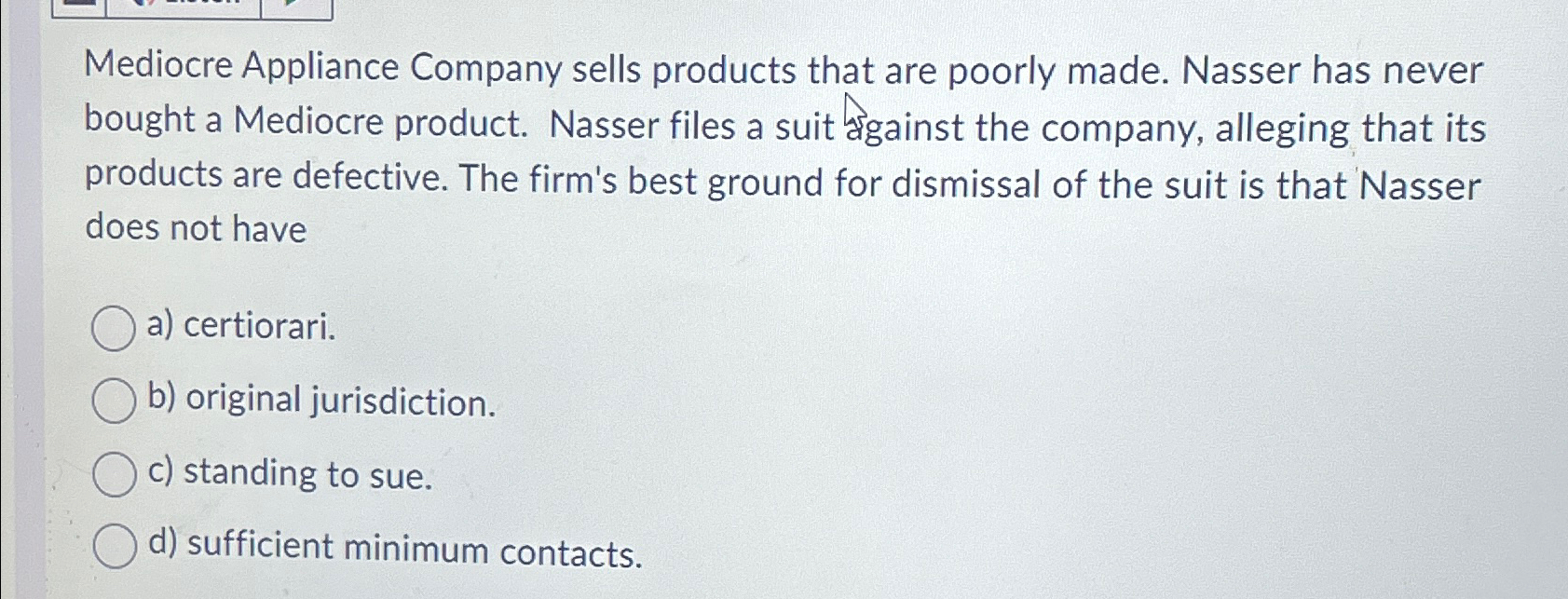 Solved Mediocre Appliance Company sells products that are | Chegg.com