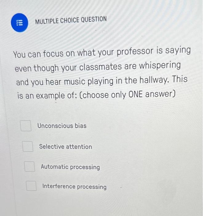 Solved MULTIPLE CHOICE QUESTION You can focus on what your | Chegg.com