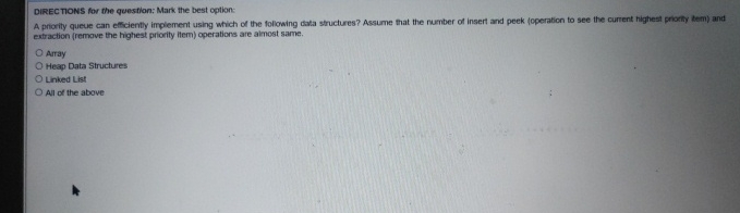 Solved DIRECTIONS for the question; Mark the best option:A | Chegg.com