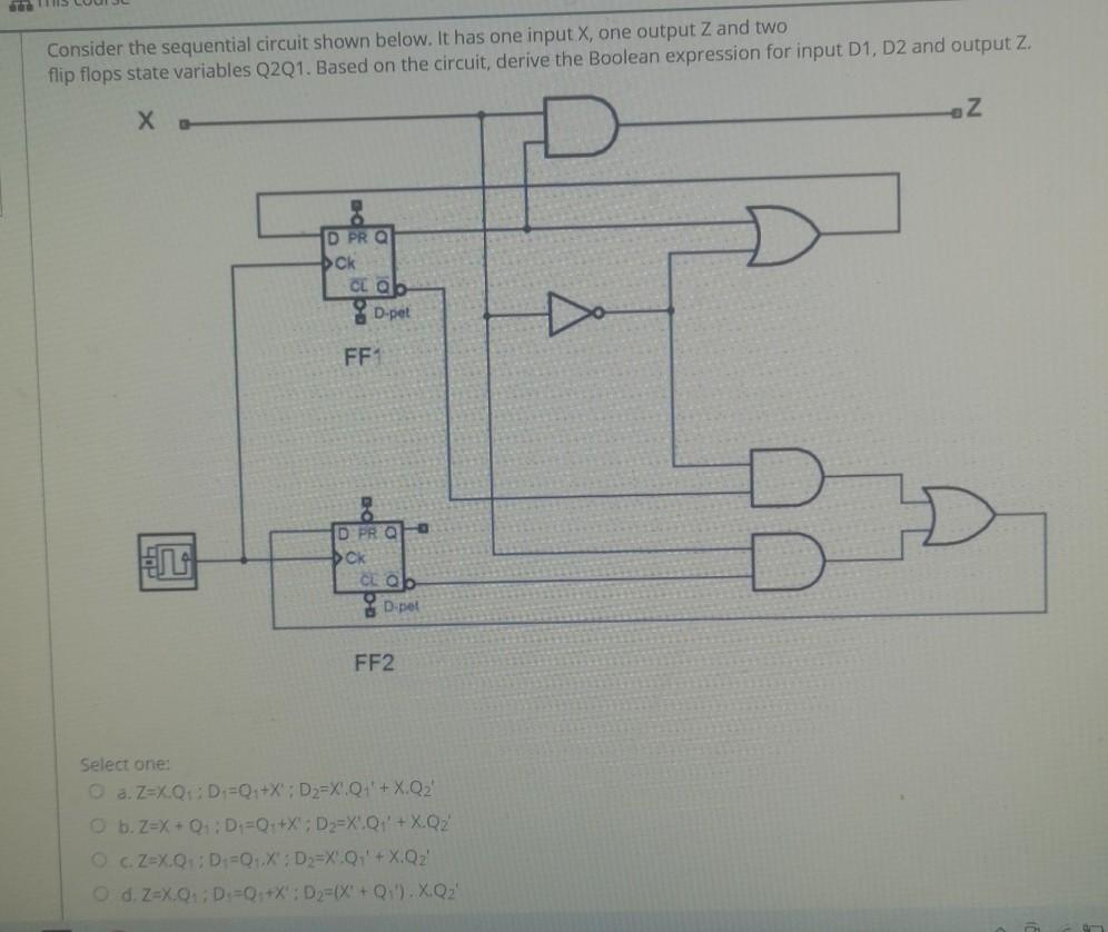 Solved Consider the sequential circuit shown below. It has | Chegg.com