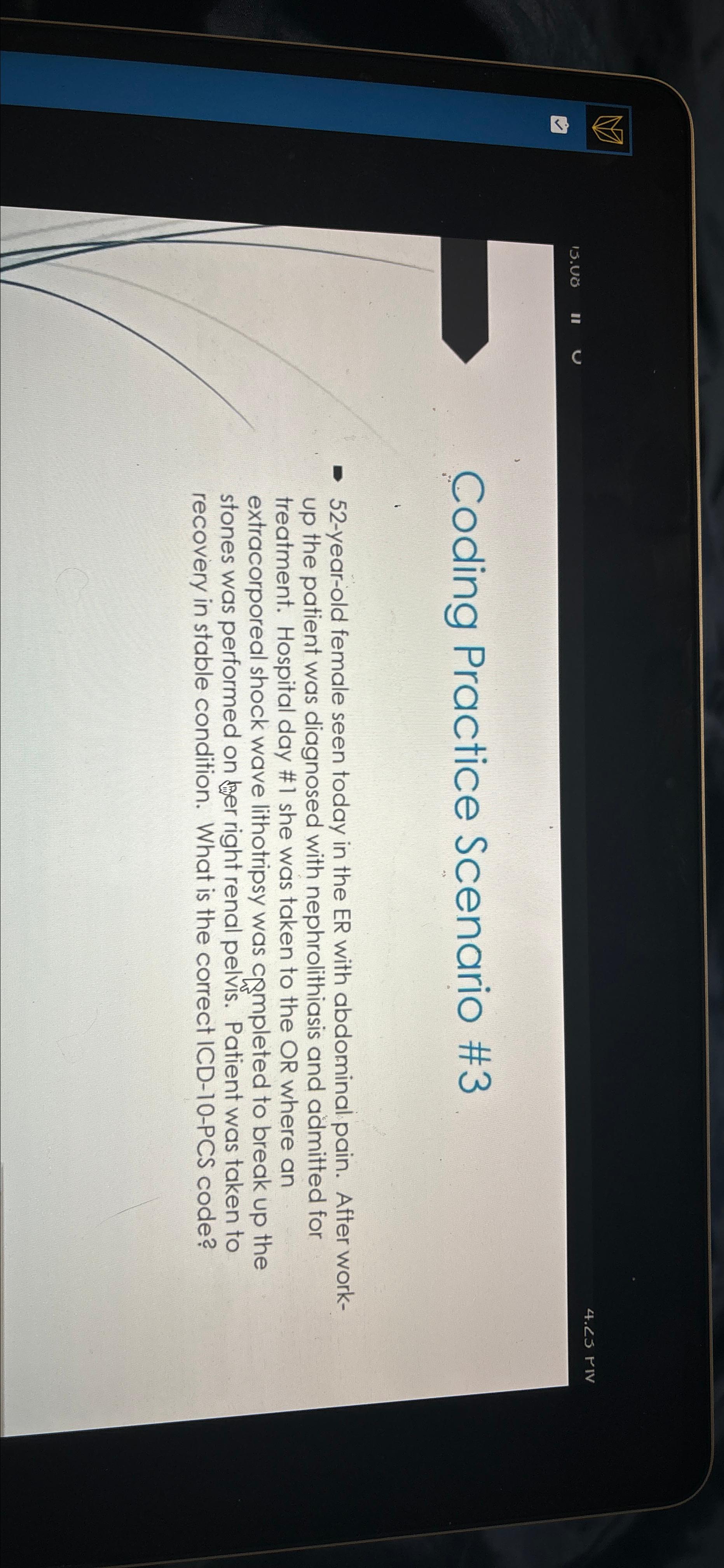 Solved Coding Practice Scenario #352-year-old female seen | Chegg.com
