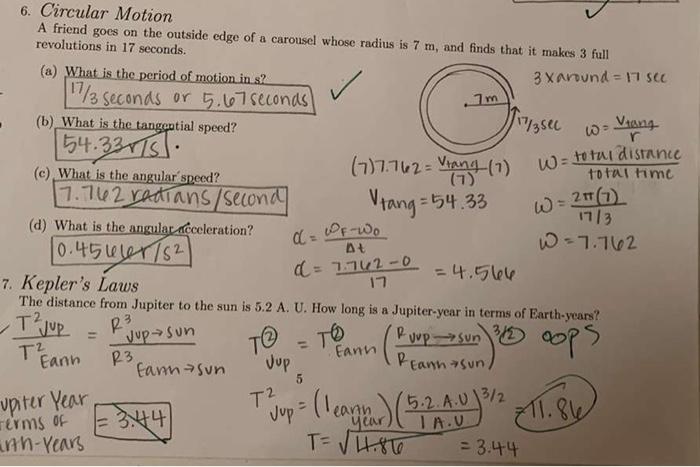 Solved 6. Circular Motion A friend goes on the outside edge | Chegg.com