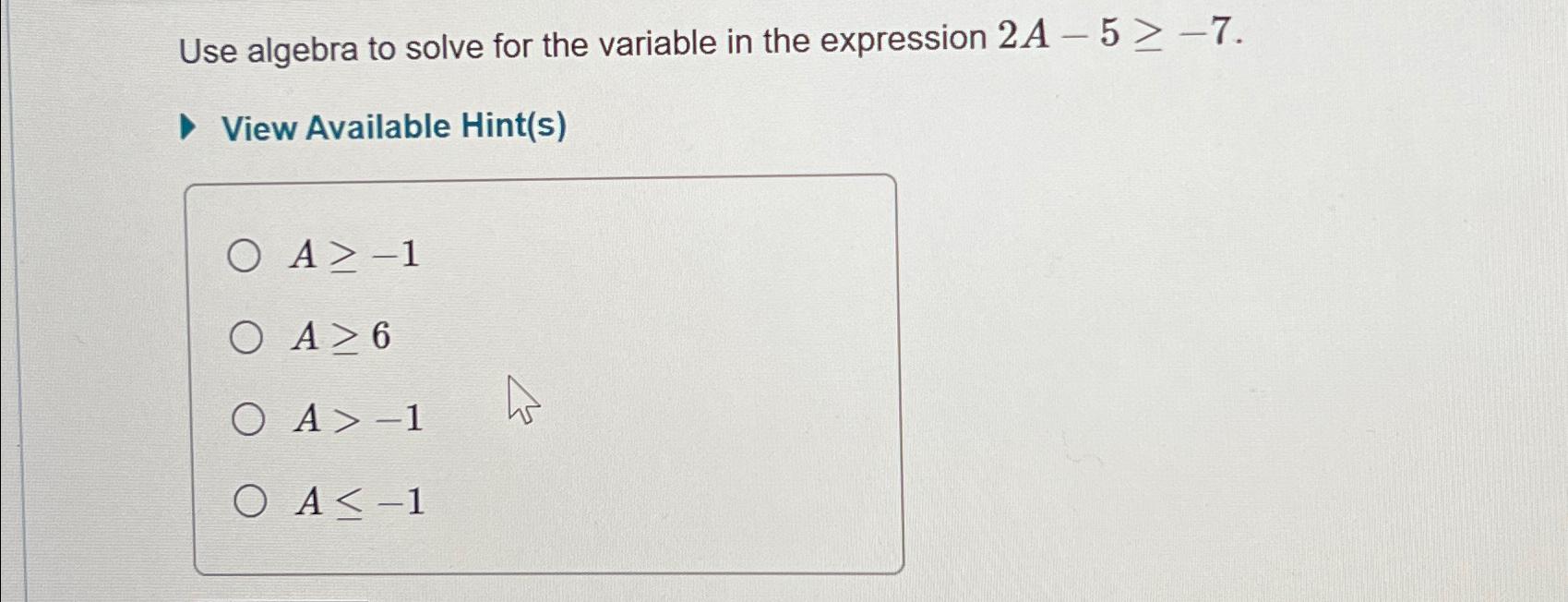 Solved Use algebra to solve for the variable in the | Chegg.com