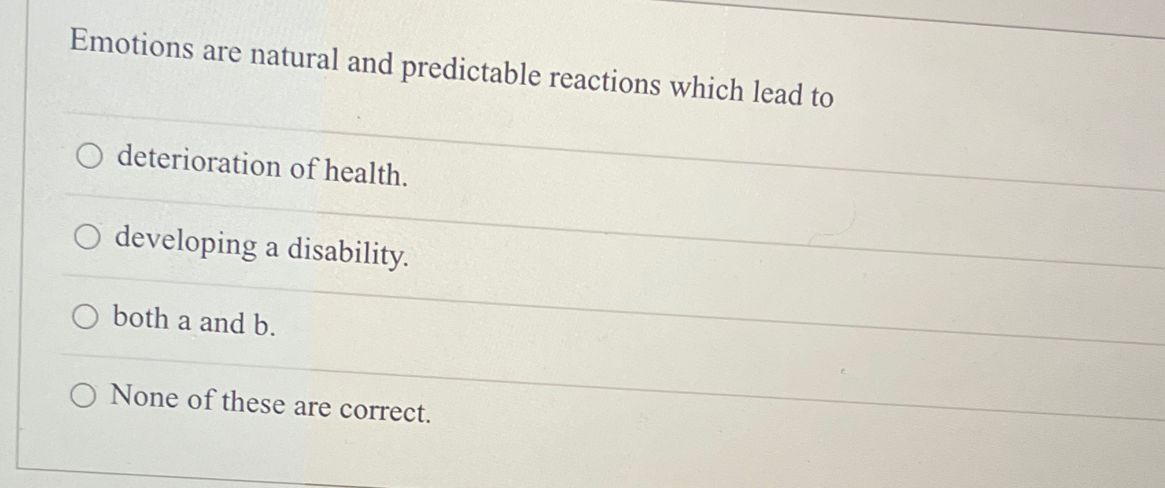 Solved Emotions are natural and predictable reactions which | Chegg.com