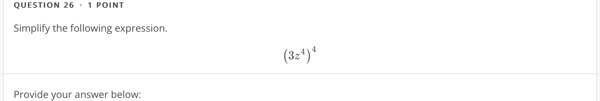 Solved QUESTION 26 - 1 ﻿POINTSimplify the following | Chegg.com