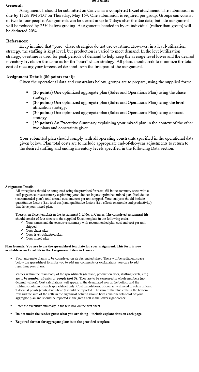 Solved I NEED A CHASE PLAN, LEVEL-UTILIZATION PLAN AND MIXED | Chegg.com