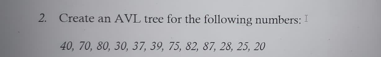 Solved Create an AVL tree for the following numbers: | Chegg.com