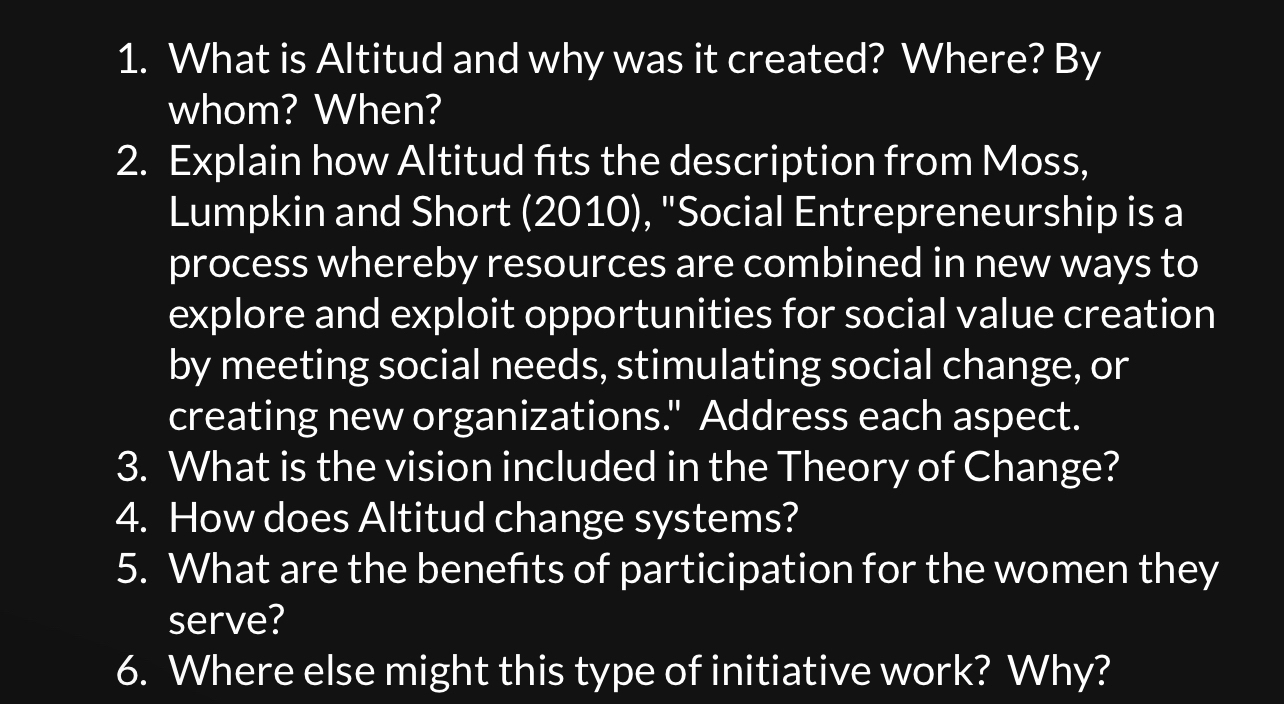 Solved Altitude is a case study created by Gabriel Rivera | Chegg.com