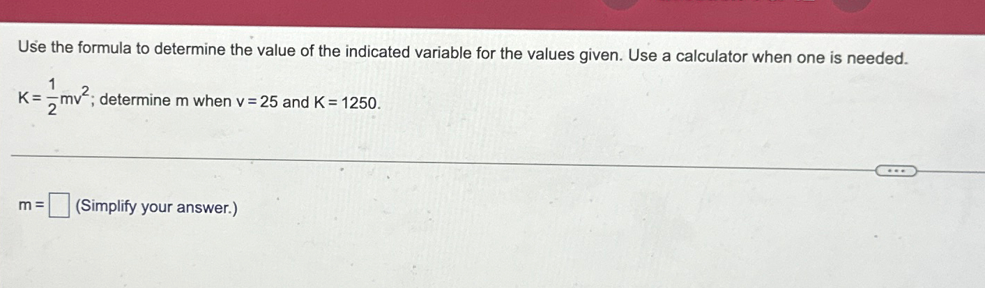 Solved Use the formula to determine the value of the | Chegg.com