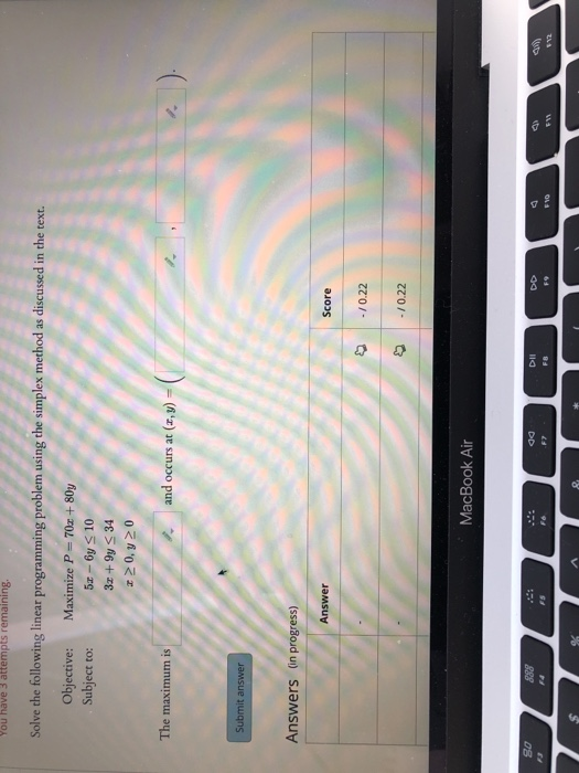 Solved You have 3 attempts remaining Solve the following | Chegg.com