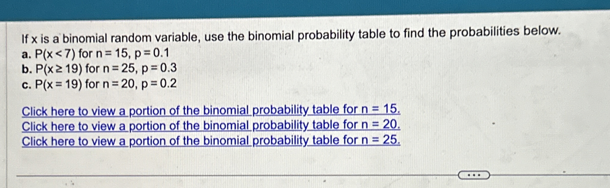 Solved If x ﻿is a binomial random variable, use the binomial | Chegg.com