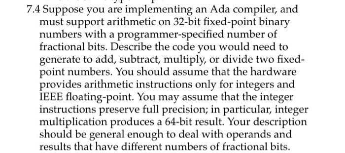 Solved 7.4 Suppose you are implementing an Ada compiler, and | Chegg.com