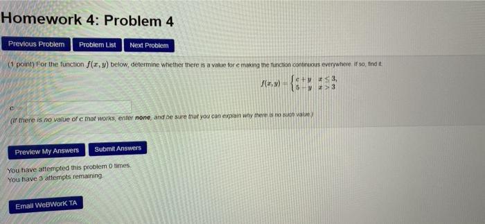 Solved Homework 4 Problem 4 Next Problem Previous Problem