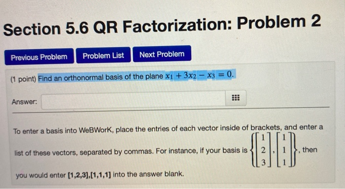 Solved Section 5 6 Qr Factorization Problem 2 Previous
