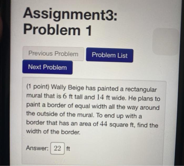 Solved Assignment3: Problem 1 Problem List Previous Problem | Chegg.com