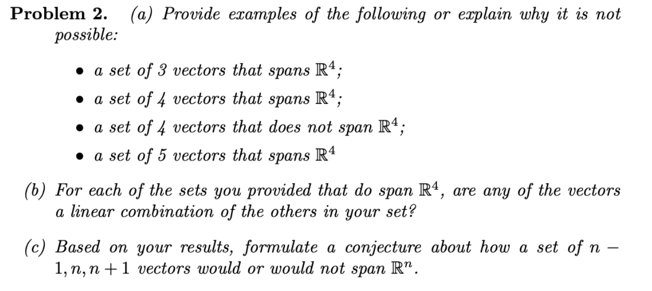 Solved Problem 2. (a) ﻿Provide examples of the following or | Chegg.com