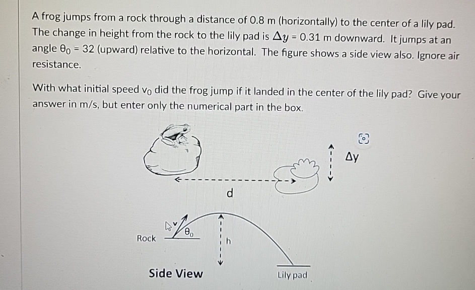 Solved A frog jumps from a rock through a distance of | Chegg.com