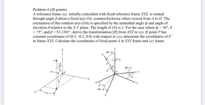 Solved Problem 4 (20 points) A reference frame xyz, | Chegg.com