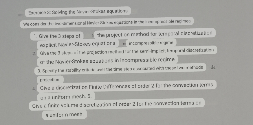 Solved Exercise 3: Solving the Navier-Stokes equationsWe | Chegg.com