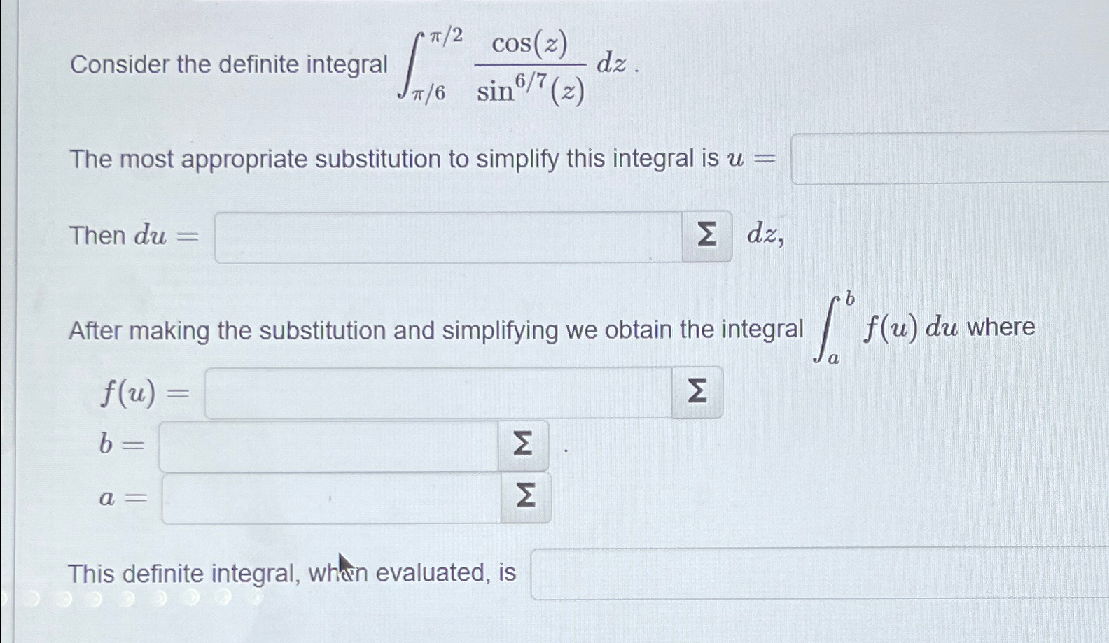 Solved Consider the definite integral | Chegg.com