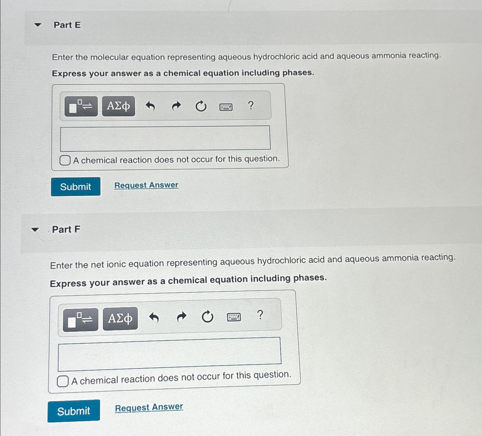 Solved Part AEnter the molecular equation representing | Chegg.com