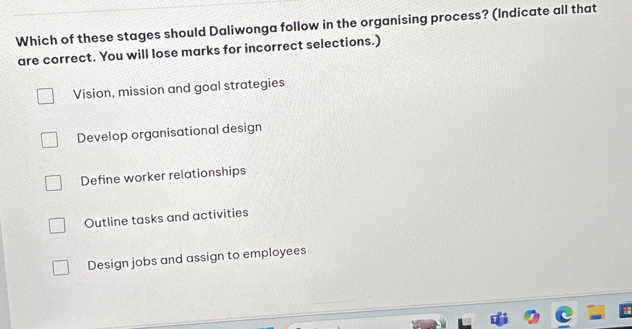 Solved Which of these stages should Daliwonga follow in the | Chegg.com