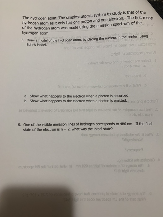 Solved The hydrogen atom. The simplest atomic system to | Chegg.com