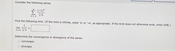 Solved Consider the following series. ∑n=1∞ln(n+8)(−1)nn | Chegg.com