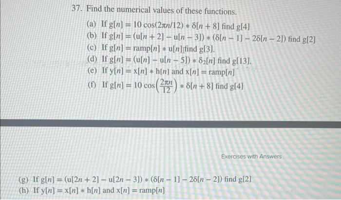 Solved 37. Find the numerical values of these functions. (a) | Chegg.com
